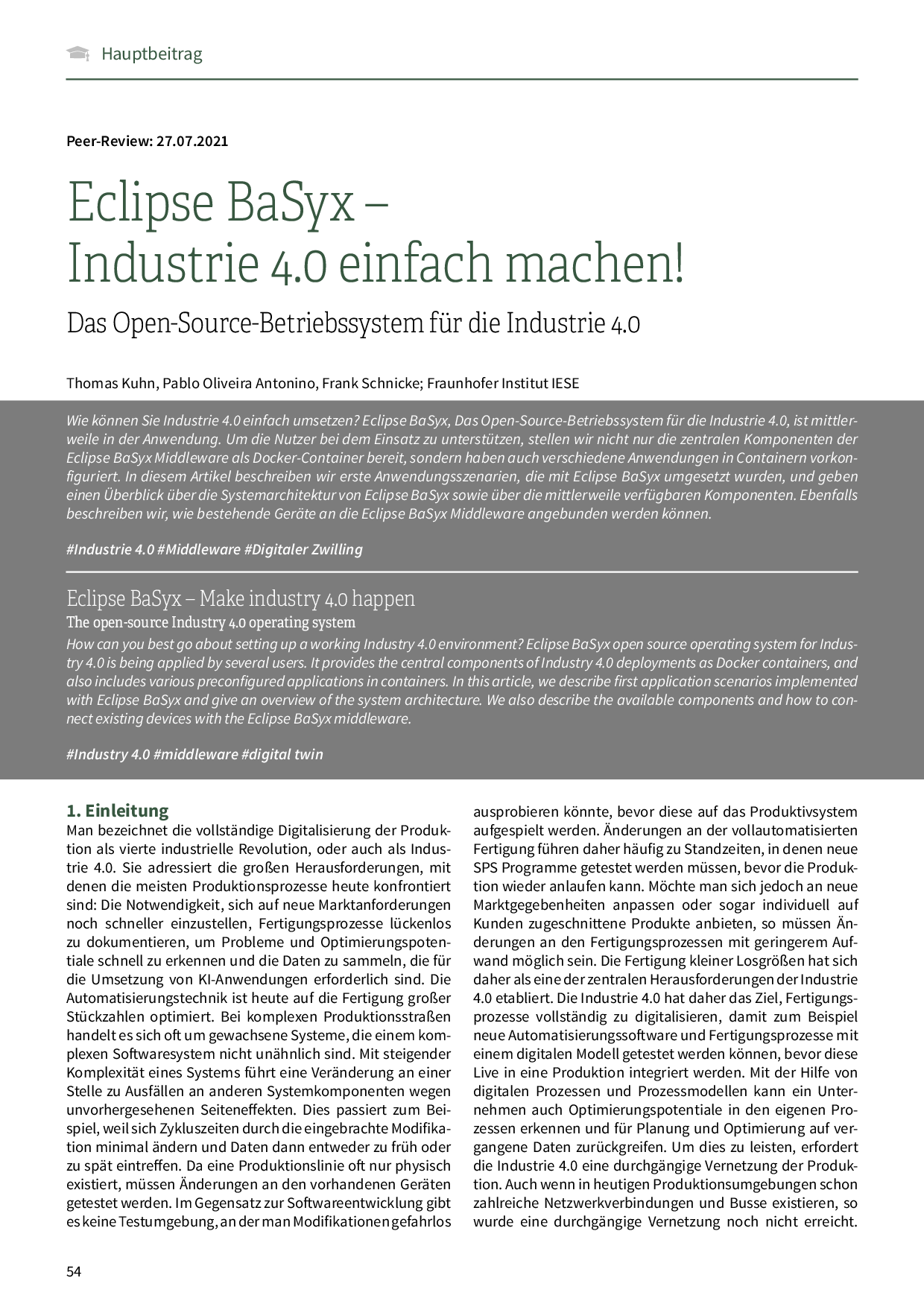 Eclipse BaSyx – Industrie 4.0 einfach machen! - atpinfo.de