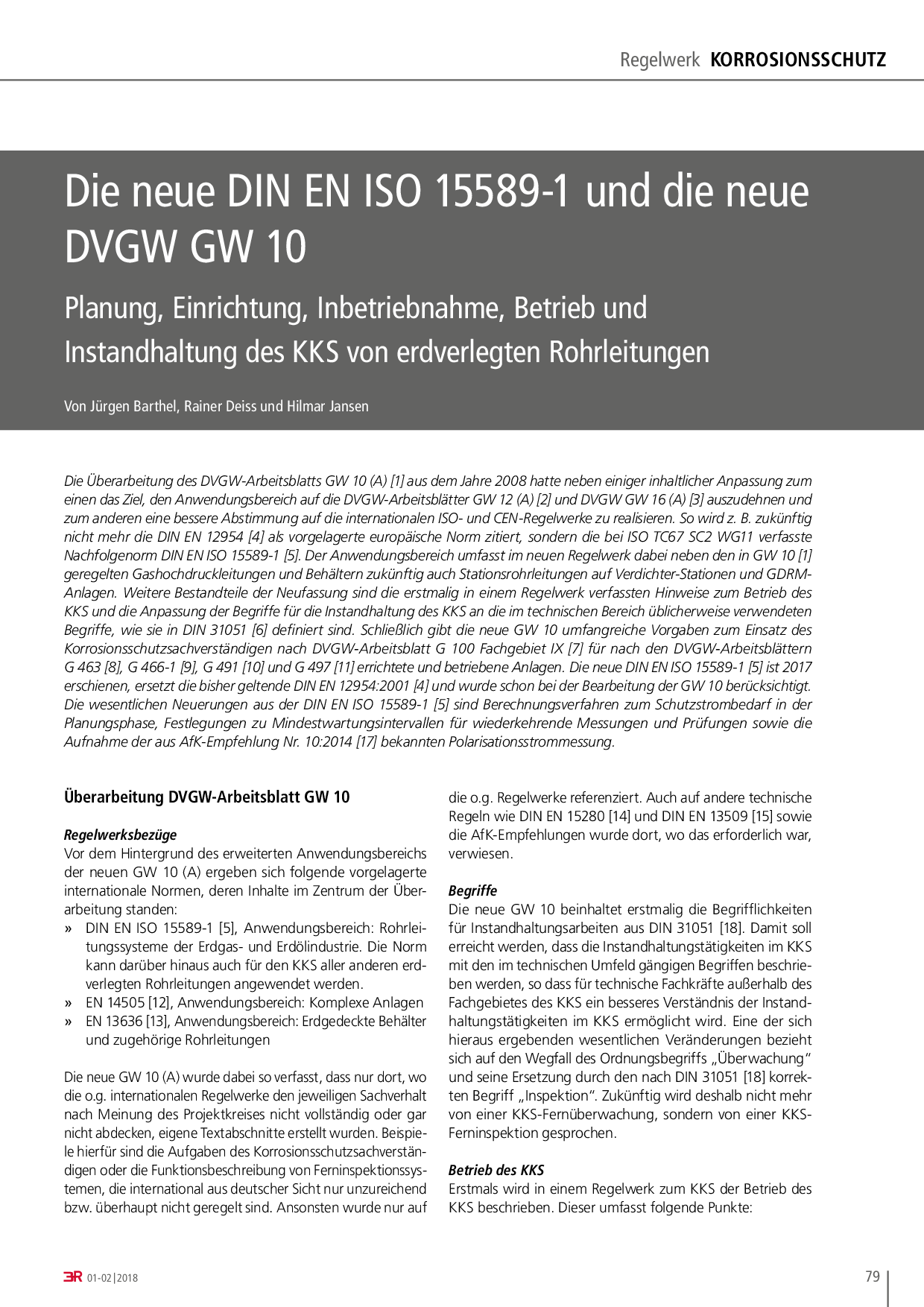 Die neue DIN EN ISO 15589-1 und die neue DVGW GW 10 - 3r-rohre.de